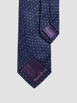 Ralph Lauren Purple Label Bond St Geometric Silk Tie - Navy