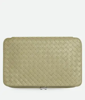 BOTTEGA  VENETA Intrecciato Small Packing Cube - Travertine