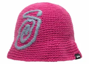 StÜssy Swirly S Knit Bucket Hat - Berry