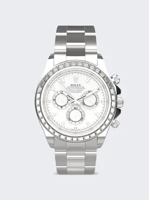 PRIVATE LABEL LONDON Pantone White And Diamond Daytona Watch - 40mm