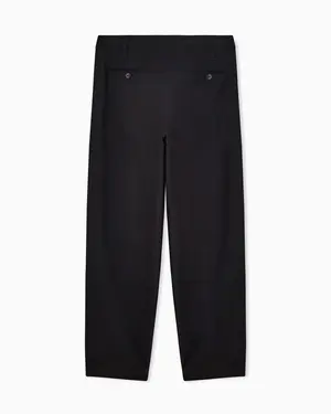 Giorgio Armani Single-pleat Wool Trousers - Black
