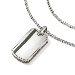 John Hardy Tag Necklace, Sterling Silver, Enamel