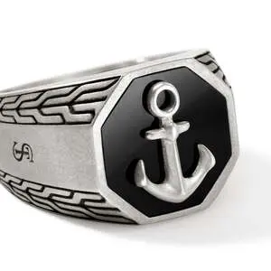 John Hardy Signet Ring With Black Onyx