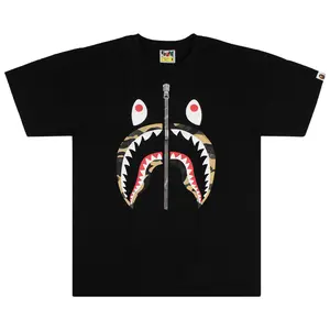 A BATHING APE 1st Camo Shark Tee /yellow - Black