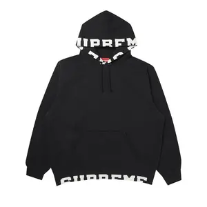 Supreme Cropped Logos Hooded Sweatshirt - Black