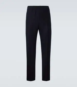 Loro Piana Jan Wool And Cashmere Straight Pants - Blue
