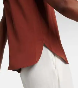 Max Mara Memore Halterneck Silk Top - Brown