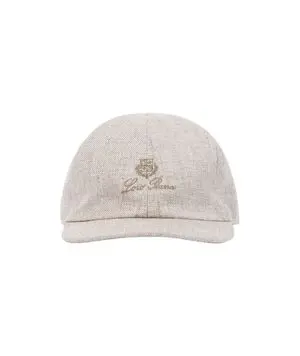 Loro Piana Logo Linen Baseball Cap