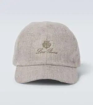 Loro Piana Logo Linen Baseball Cap