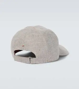Loro Piana Logo Linen Baseball Cap