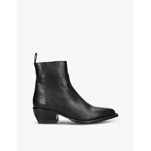 GOLDEN GOOSE Debbie Leather Block-heel Ankle Boots - Black