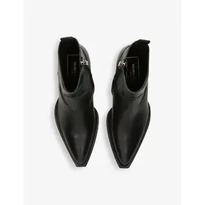 GOLDEN GOOSE Debbie Leather Block-heel Ankle Boots - Black