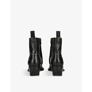 GOLDEN GOOSE Debbie Leather Block-heel Ankle Boots - Black