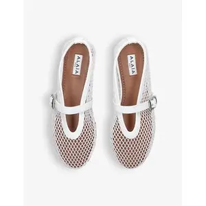 Alaïa Cut-out Faux-leather Ballerina Courts - White