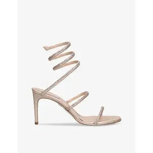 Rene Caovilla Cleo 80 Crystal-embellished Heeled Sandals - Blush