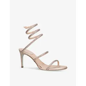 Rene Caovilla Cleo 80 Crystal-embellished Heeled Sandals - Blush