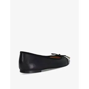 DUNE Leather Pumps With Bow Detailing - Black Leather