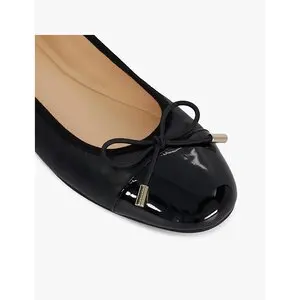 DUNE Leather Pumps With Bow Detailing - Black Leather