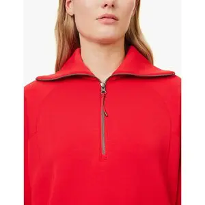 Spanx Airessentials Half Zip Jersey Sweatshirt - Spanx Red