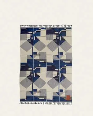 Loewe Patterned Throw Blanket, 41" X 70 - Bluemulticolor
