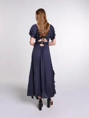 Maje Viscose Open-back Maxi Dress