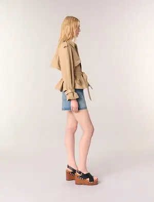 Maje Cotton Short Trench Coat