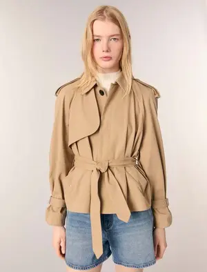 Maje Cotton Short Trench Coat