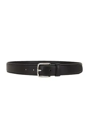 THE ROW The Row Classic Leather Belt With Silver-Tone Hardware Black Pld
