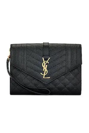 Saint Laurent Envelope Flap Pouch - Noir