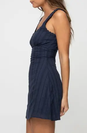 Princess Polly Dasha Fit & Flare Mini Dress - Navy