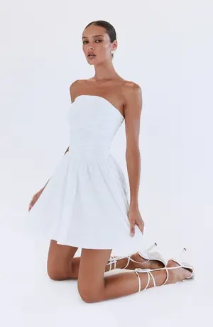 Princess Polly Rashida Strapless Mini Dress - White