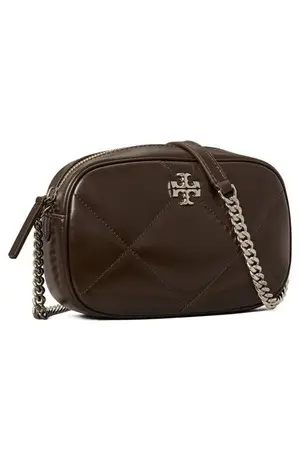 Tory Burch Kira Diamond Quilted Leather Camera Bag - Cocoa
