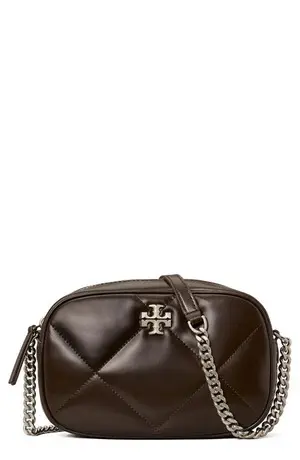 Tory Burch Kira Diamond Quilted Leather Camera Bag - Cocoa