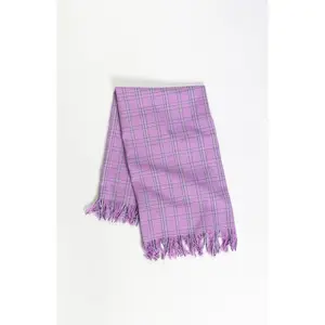 ARCHIVE NEW YORK Chiapas Plaid Handwoven Cotton Kitchen Towel - Lilac