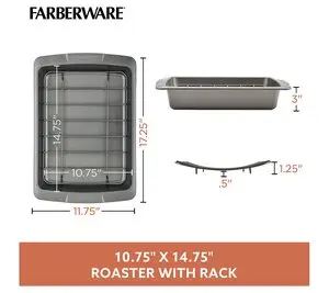 FARBERWARE Bakeware Nonstick Roaster With U-rac K