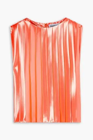 Partow Eleni Pleated Lamé Top