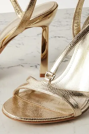 FERRAGAMO Metallic Leather Sandals
