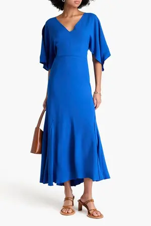 Victoria Beckham Crepe Midi Dress - Cobalt Blue
