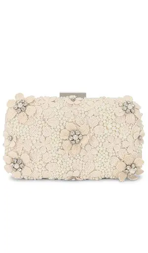 OLGA BERG Embellished Crochet Pod Clutch