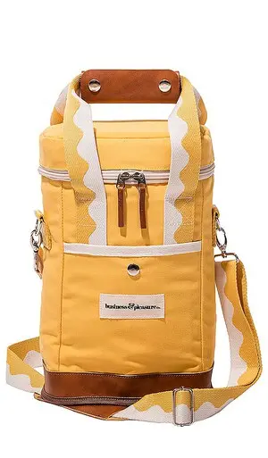 BUSINESS & PLEASURE Wine Cooler Tote Bag In Mustard - Riviera Mimosa