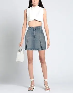 Balmain Denim Pleated Skirt
