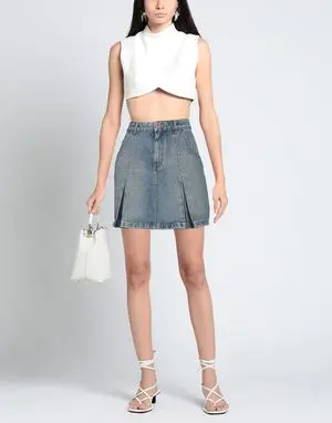 Balmain Denim Pleated Skirt
