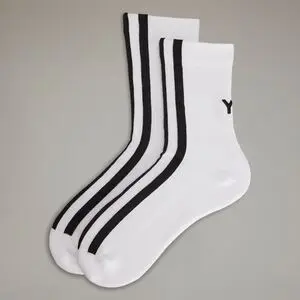 Adidas Y-3 Stripes Crew Socks - White