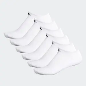 Adidas Athletic Cushioned No-show Socks 6 Pairs - White