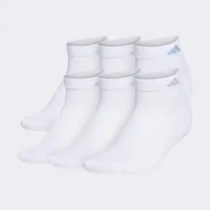 Adidas Athletic Cushioned Low-cut 6-pack Socks - White