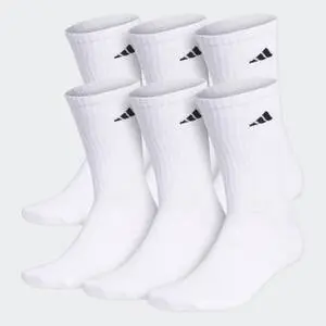 Adidas Athletic Cushioned Crew Socks 6 Pairs - White / Black