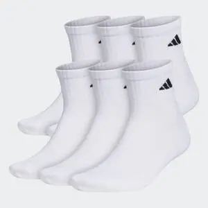 Adidas Athletic Cushioned Quarter Socks 6 Pairs - White / Black