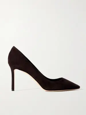 JIMMY CHOO Romy 85 Suede Pumps - Brown