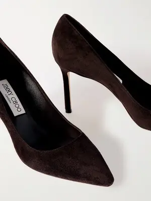 JIMMY CHOO Romy 85 Suede Pumps - Brown