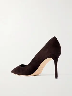 JIMMY CHOO Romy 85 Suede Pumps - Brown